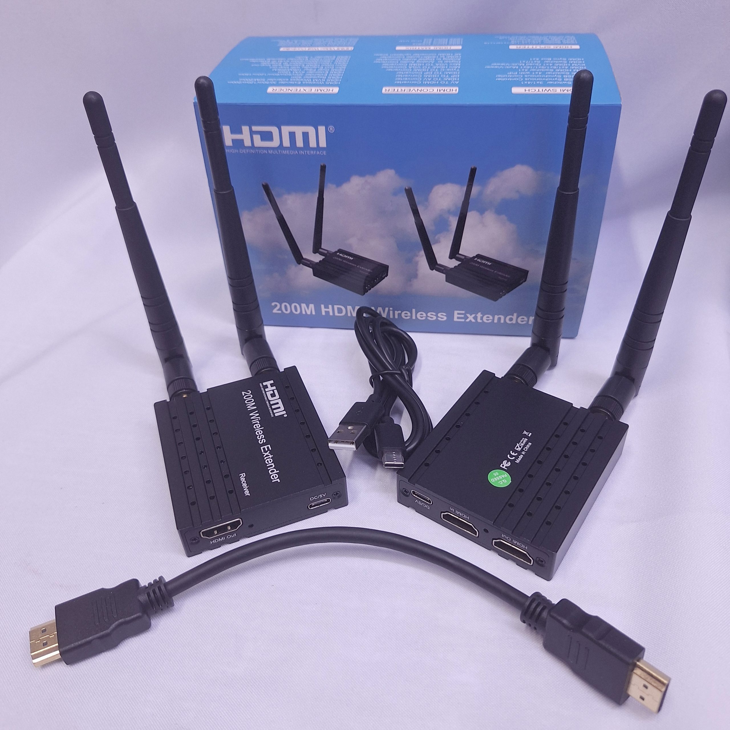 Full HD Powered 2 way Wireless hdmi extender 4 antenna 200m in Wireless ...